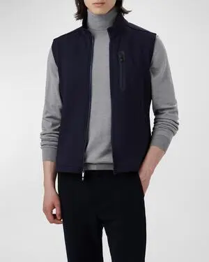 Bugatchi Bugatchi Mock-Neck Knit Vest - Navy