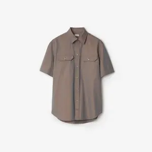 Burberry Slim Fit Cotton Poplin Formal Shirt Fog