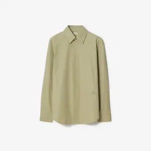 Burberry Slim Fit Cotton Poplin Formal Shirt Hunter