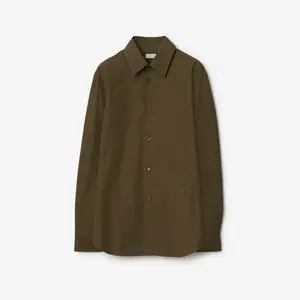 Burberry Slim Fit Cotton Poplin Formal Shirt Military