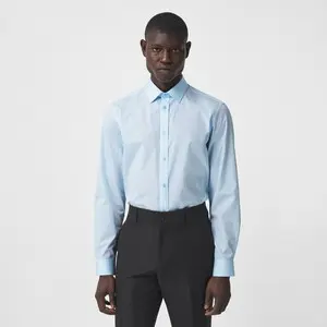 Burberry Slim Fit Cotton Poplin Formal Shirt Pale Blue