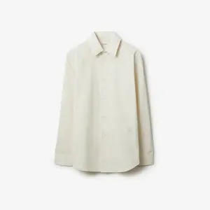 Burberry Slim Fit Cotton Poplin Formal Shirt Wheat