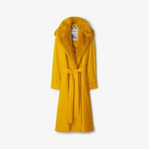 Burberry Long Cotton Blend Kennington Trench Coat