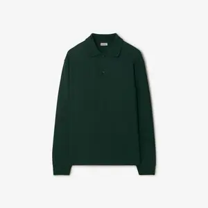 Burberry Long-sleeve Cotton Polo Shirt Vine
