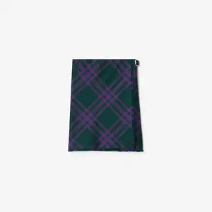 Burberry Check Wool Kilt Deep Royal
