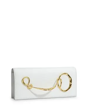 Alexis Bittar Twisted Clutch With Side Handle - White