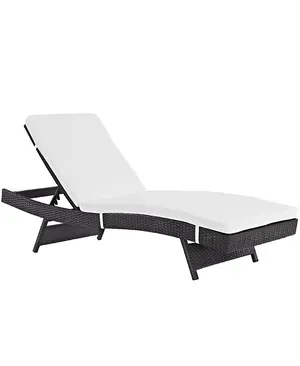 MODWAY Convene Outdoor Patio Chaise - Espresso White