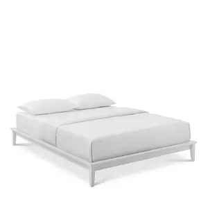 MODWAY Lodge Wood Platform Bed Frame - White