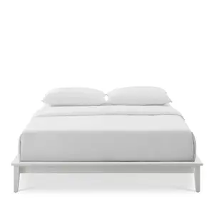 MODWAY Lodge Wood Platform Bed Frame - White