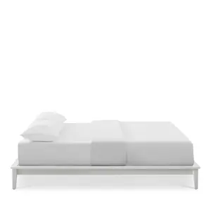 MODWAY Lodge Wood Platform Bed Frame - White