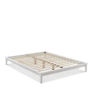 MODWAY Lodge Wood Platform Bed Frame - White