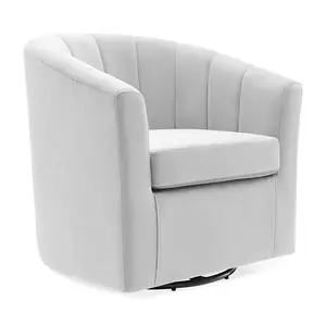 MODWAY Prospect Performance Velvet Swivel Armchair - Light Gray