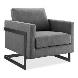 MODWAY Posse Upholstered Fabric Accent Chair - Black/charcoal