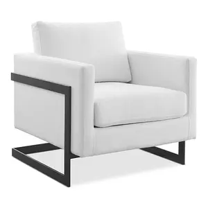 MODWAY Posse Upholstered Fabric Accent Chair Black/white