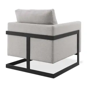 MODWAY Posse Upholstered Fabric Accent Chair - Medium Gray