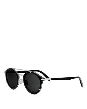Dior Diorblacksuit Ri Round Sunglasses - Black/gray Solid