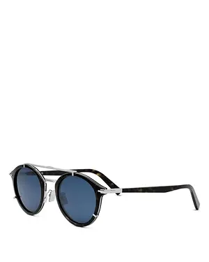 Dior DiorBlackSuit Ri Round Sunglasses Dark Havana/blue Solid