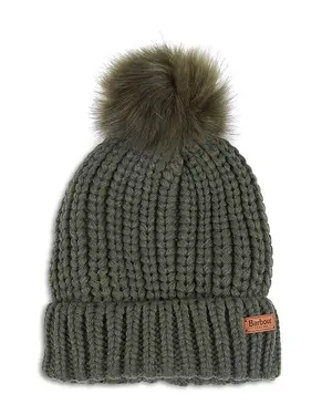 Barbour Saltburn Pom-Pom Beanie Green