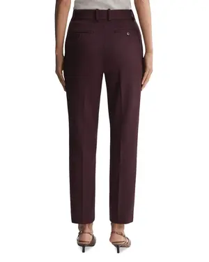REISS Gabi Slim Leg Trousers - Berry
