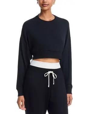 Splits59 Noah Fleece Crop Sweatshirt - Black