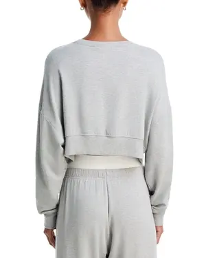 Splits59 Noah Fleece Crop Sweatshirt - Heather Grey