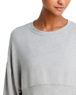 Splits59 Noah Fleece Crop Sweatshirt - Heather Grey
