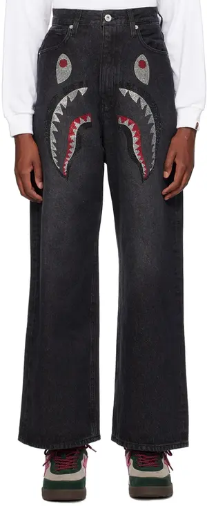 A Bathing Ape Shark Jeans In Black - 60% Off | Editorialist