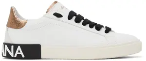 Dolce & Gabbana Dolce&Gabbana White Portofino Vintage Sneakers - 89662 Bianco/oro