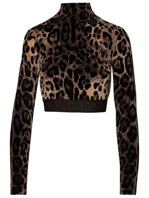 Dolce & Gabbana Jersey Flock T-shirt - Brown