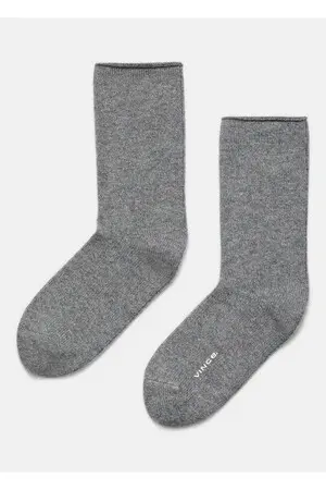 Vince Cashmere Jersey Short Socks - Gray