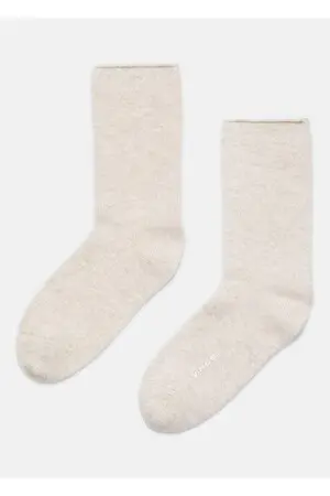 Vince Cashmere Jersey Short Socks - Neutral