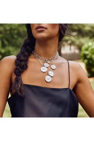 JANE WIN Wheels Of Fortune Chain With Mother Of Pearl Bead