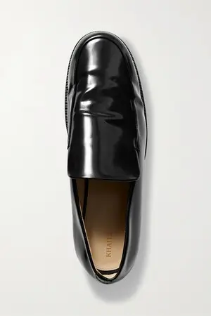 Khaite Alessio Glossed-leather Loafers - Black
