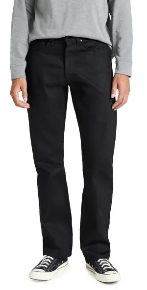 Naked & Famous Denim True Guy Solid Selvedge Jeans - Black