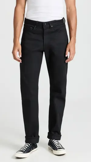 Naked & Famous Denim True Guy Solid Selvedge Jeans - Black
