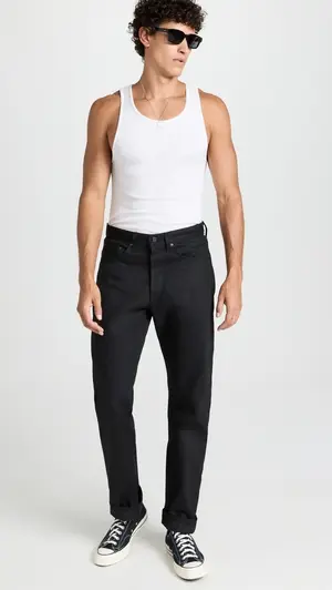 Naked & Famous Denim True Guy Solid Selvedge Jeans - Black