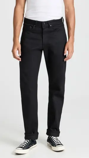 Naked & Famous Denim True Guy Solid Selvedge Jeans - Black