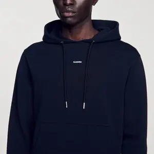 Sandro Embroidered Logo Hoodie - Black