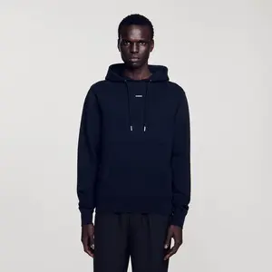 Sandro Embroidered Logo Hoodie - Black