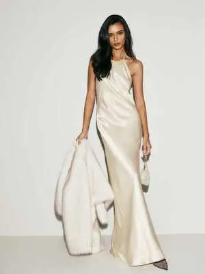 REFORMATION Petites Jeany Silk Dress - Ivory