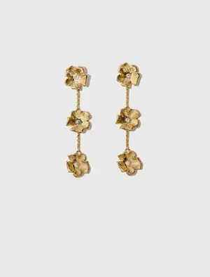 Maje Flower Dangle Earrings - Gold