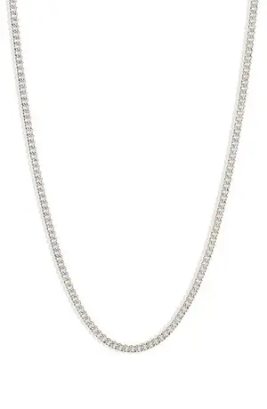 Anzie Cuban Link Chain Necklace - Silver