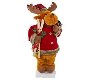 NORTHLIGHT 24' Lighted And Animated Musical Chr Istmas Moose - One-color