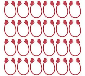 RUBY Set Of 24 Holding Hands Reusable Magnetic Zip Ties - One-color