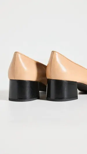 Tory Burch 45mm Bow Ballet Pumps - Ginger Shortbread/black