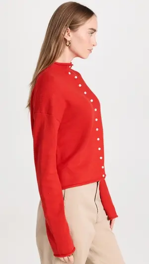 ALEX MILL Taylor Cardigan - Fire Red