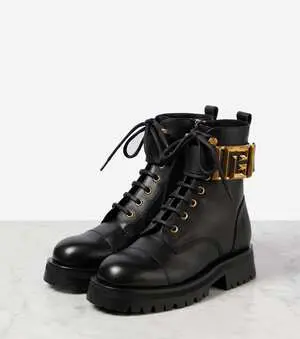 Balmain Romy Leather Lace-up Boots