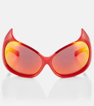 Balenciaga Gotham Cat Eye Sunglasses - Red