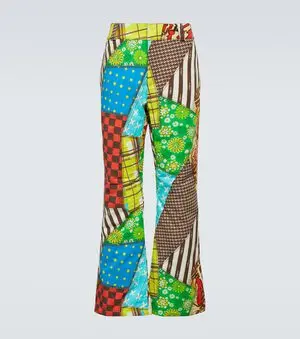 ERL Printed Cotton-blend Flared Pants - Multicoloured