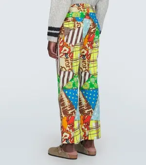 ERL Printed Cotton-blend Flared Pants